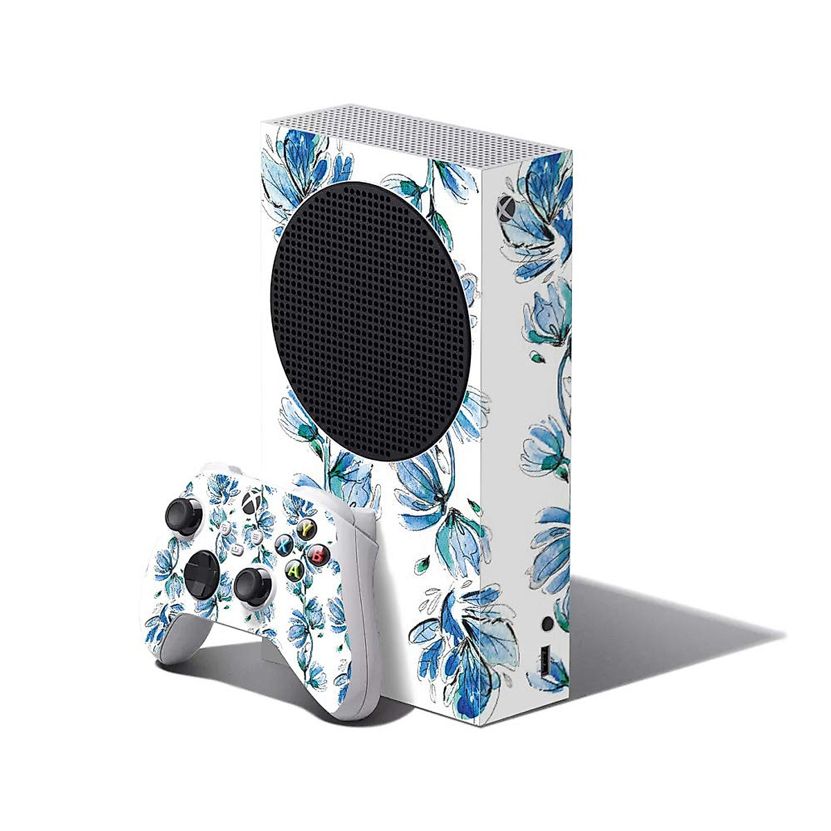 MightySkins Skin Compatible with Xbox Series S Bundle - Blue Vines | Protective, Durable, and Unique Vinyl Decal wrap Cover | Easy to Apply, Remove, and Change Styles | Made in The USA