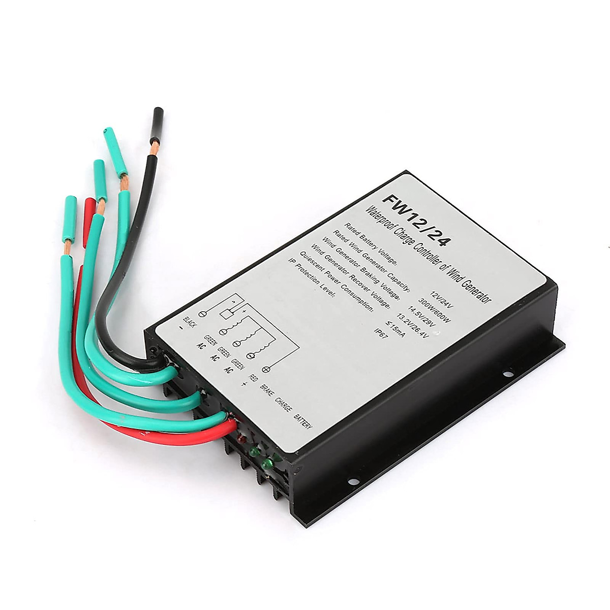 Wind Turbine Controller, 12/24V IP67 Waterproof Generator Controller Wind Turbine Automatic Controller for 300W/600W Wind Turbine System