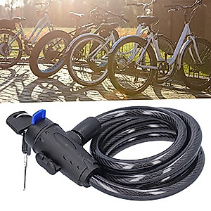 Steel Wire Lock, Easy to Carry Bike Lock with Mounting Bracket Electrocar Lock Motorcycle for Lawn Mowers for Outdoor