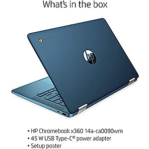 HP 14 Laptop, 14-inch X360 Chromebook Convertible 2-in-1 Touch Screen HD Laptop, Intel Celeron N4020 Processor, 4GB RAM, 64GB eMMC, 802.11ac, Bluetooth, Chrome OS, W/Silmarils Travel Accessories