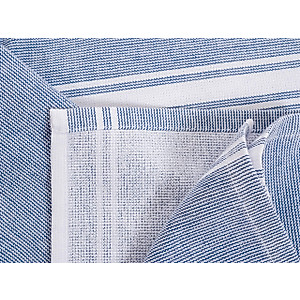 KAF Home Monaco Mixed Yarn Dyed Reversible Terry Dish Towel Set of 6, 100-Percent Egyptian Cotton, 18 x 28-inch Kitchen Towels (Dutch Blue)