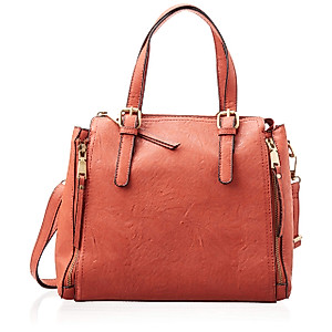 Bueno of California womens Veg Tan satchel style handbags, Burnt Orange, One Size US