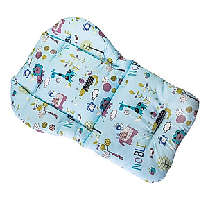 twoworld High Chair Cushion, Large Thickening Baby High Chair Seat Cushion Liner Mat Pad Cover Breathable (Blue Animal)