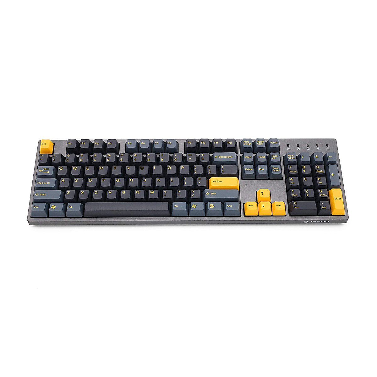 KPREPUBLIC taihao abs Double Shot keycaps Midnight for DIY Gaming Mechanical Keyboard Color of Black Yellow 104 ansi (Taihao Mid Night Set)