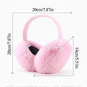 LCXSHYE Winter Ear muffs Faux Fur Warm Earmuffs Cute Foldable Outdoor Ear Warmers For Women Girls (White)