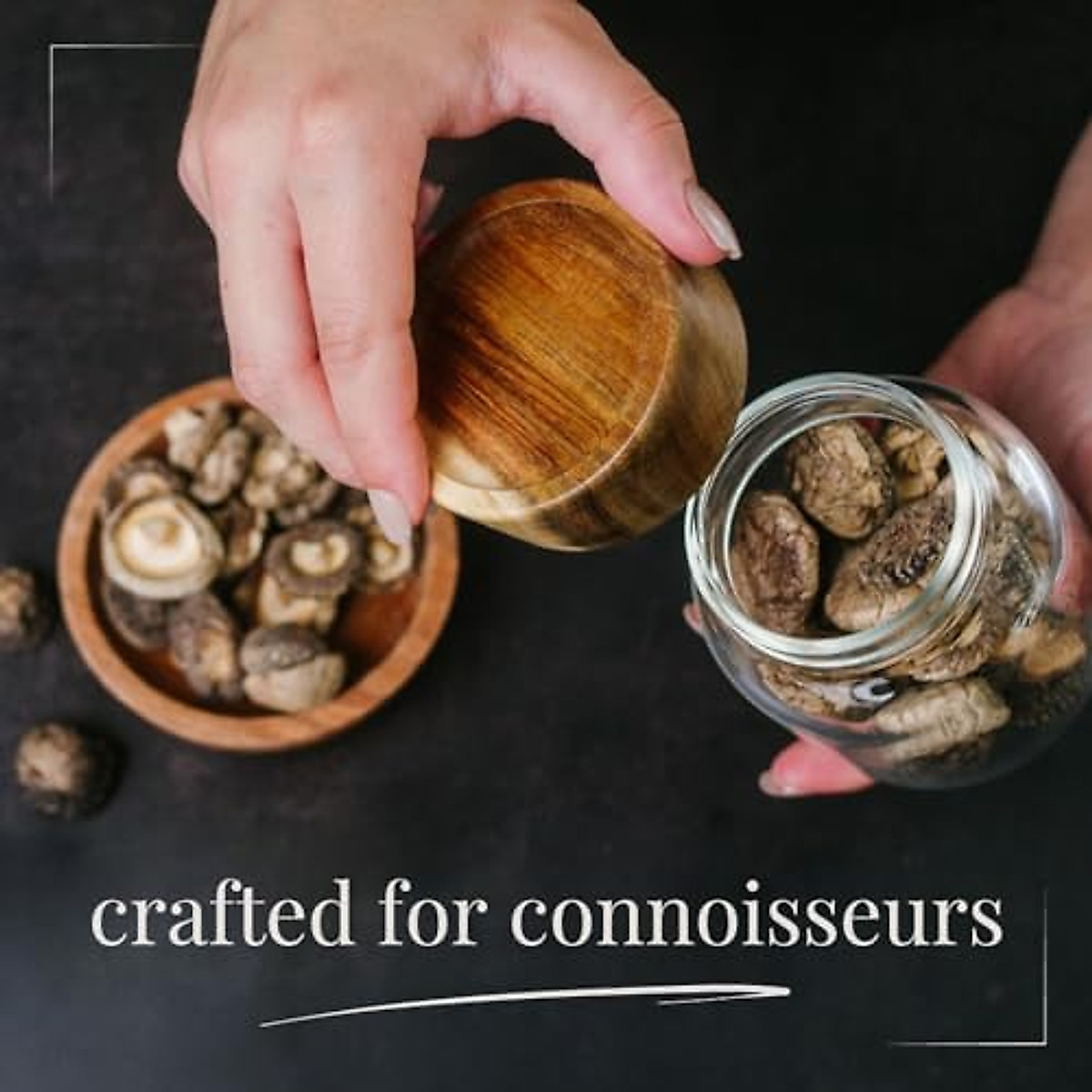 Voce Wooden Salad Bowl Set with Servers and Dressing Jar - Large Acacia Wood Serving Bowl for Salads, Fruits, Pasta, Cereal - Big Salad Bowl with Serving Utensils - Salad Mixing Bowls, 11" D x 4" H