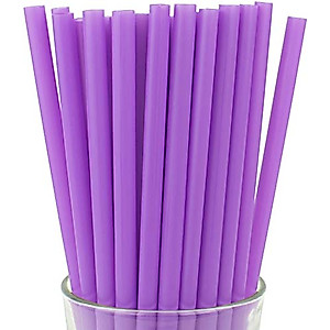 Made in USA Pack of 250 Jumbo Purple (10" X 0.28") Individually Wrapped Plastic Smoothie Drinking Straws (Non-toxic, BPA-free)