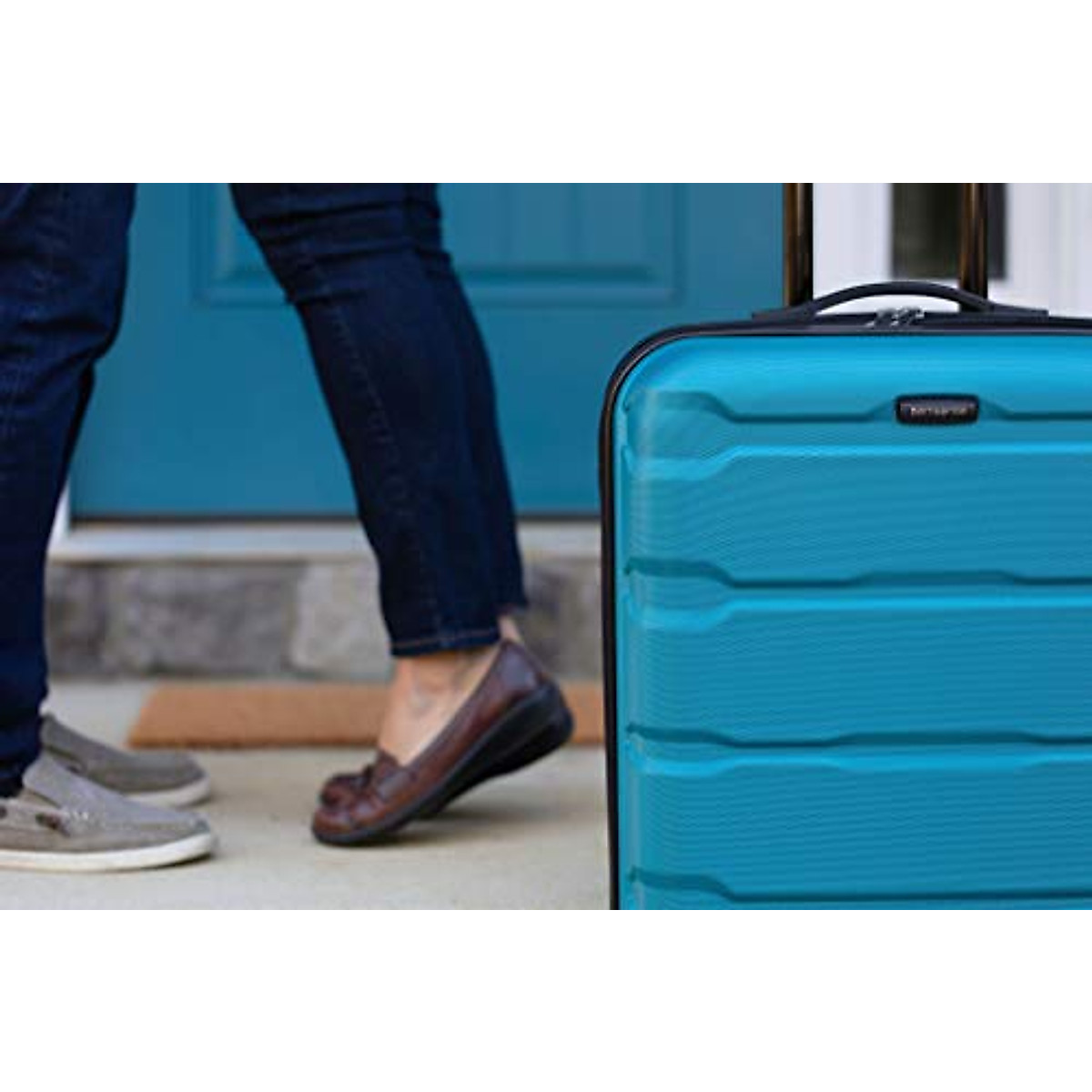 Samsonite Omni PC Hardside Expandable Luggage with Spinner Wheels, Carry-On 20-Inch, Caribbean Blue