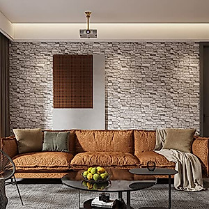 20PCS 3D Wall Panels Peel and Stick 3D Brick Wallpaper Peel and Stick Faux Stone Wall Panel Foam Brick Self-Adhesive Wallpaper(Rock,20pcs)