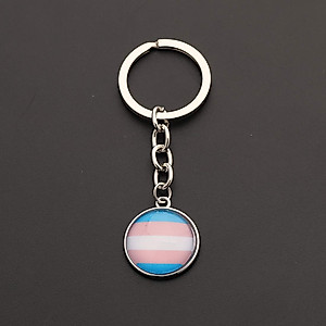 CHOORO Gay Pride Gift LGBT Keychain Rainbow Pride Keychain LGBT Jewelry Bisexual Pride Gift Transgender Pride Gift (Trans(keychain))