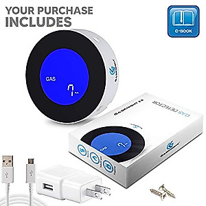 GasKnight 2.0 Natural Gas Detector with LCD - For Home, Kitchen, RV, Camper. Plug-In LPG, LNG, Methane & Butane Leak Sensor