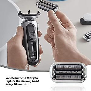 73S Silver Replacement Head &1 brush for Br-aun Series 5-6 50-R1000S 50-B1300S 50-R1320S 50-R1300S 50-M4000cs Razor Blade(Silver)