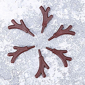 Artibetter 100PCS Christmas Plastic Antlers Branch Snowman Hand Craft Xmas Reindeer Horn Decoration