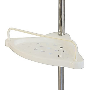 Shower Corner Caddy Organizer for Bathroom, Adjustable Tension Pole Shower Shelf 4 Tier Stand Up Shower Caddy Shelf for Bathroom Kitchen Lavatory, 43 to 122inch Height, Gdrsauya10