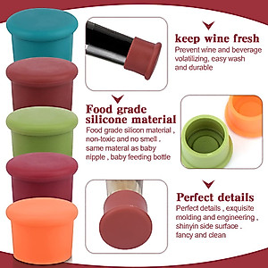 15Pcs Silicone Wine Stoppers,Leak Proof Wine Bottle Caps,Reusable Beer Bottle Cover,Airtight Seal Decorative to Preserve Wine And Beer Fresh,Gifts for Wine Lovers