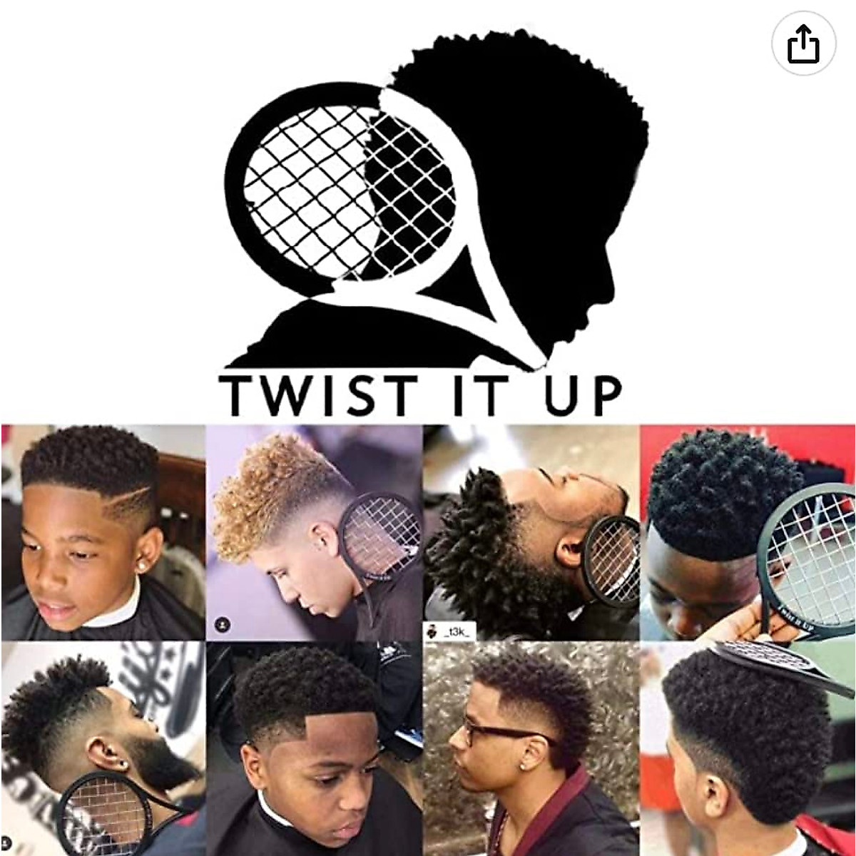 Twist Up Comb (Bond Black) - Alternative for Hair Sponges, Creates Curls and Twists for Black Men, Tennis Racket Design