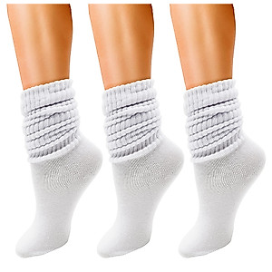 Winterlace 3 Pairs Slouch Socks for Women, Soft Extra Long Scrunch Knee High Sock, Bulk Pack
