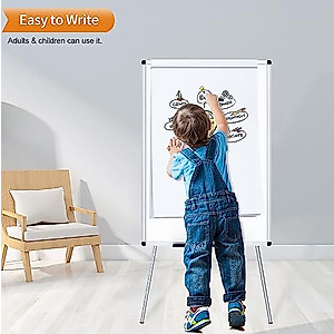 VIZ-PRO Magnetic Portable Easel Dry Erase Board, Flipchart Easel Stand Tripod Whiteboard, 24"W x 36"L