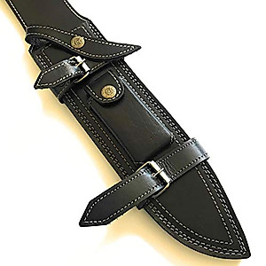 16.5" long custom handmade leather sheath for 10"—10.5" blade boeie knife