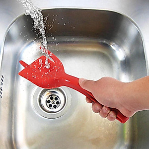 ESSUE Egg Spatula, Grip and Flipp Tongs Spatula, Fried Eggs Turners, 2 in 1 Omelette Clamp, Frying Turning Grilling Kitchen Cooking Tool for Omelette, Pancake, Steak, Fish, and Egg Ziurmut, Red