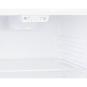 Summit Appliance FF1091WIM 24" Wide Top Mount Frost-Free Refrigerator-Freezer with Icemaker in White Finish, Adjustable Glass Shelves, Adjustable Freezer Thermostat, Interior LED Lighting