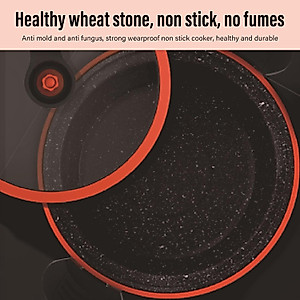 Non Stick Pressure Cooker,Thickened and Durable Medical Stone Soup Pot 8L Large Capacity Micro Pressure Cooker with Transparent Glass Lid (Orange)