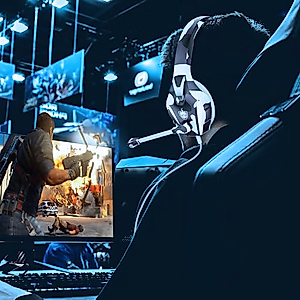 PHOINIKAS PS4 Gaming Headset for PC, PS5, Switch, H9 Xbox One Headset with Noise Cancelling Mic, Over Ear Stereo Headphones with Bass Surround (Camo)