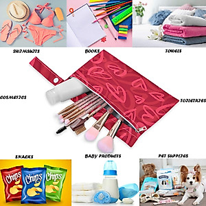 visesunny 2Pcs Wet Bag with Zippered Pockets Red Heart Diaper Bag Washable Reusable Roomy for Travel,Beach,Pool,Daycare,Stroller,Diapers,Dirty Gym Clothes, Wet Swimsuits, Toiletries