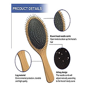 Ueemph Horse Grooming Kit,10-Piece, Black Storage Bag,Horse Brushes Set,Horse Sweat Scraper,Mane Comb,Horse Grooming Gloves,100% Horsehair Brush,Horse Gifts for Girls