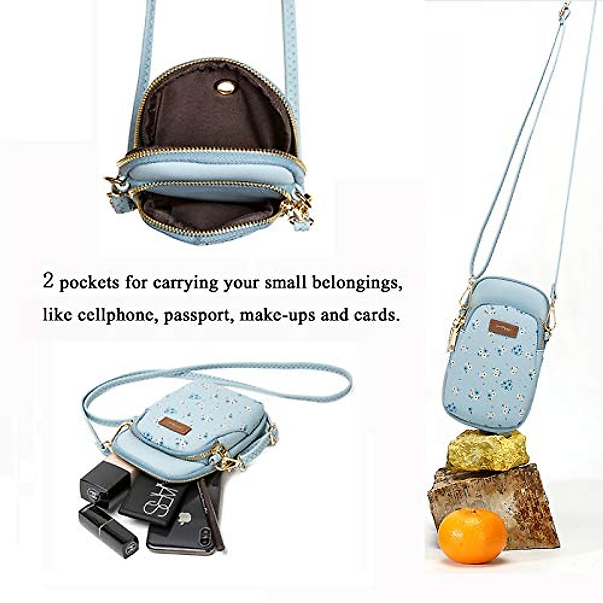 Techcircle Small Crossbody Purse for Girls, PU Leather Cell Phone Wallet Shoulder Bag with Removable Strap for iPhone 12/11/10/8/7, Galaxy Note8/Note9/S9+/S10+/S20 FE, LG Stylo 4/G8/G7/V50, Pink