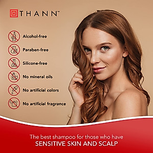 Thann Aromatic Wood Aromatherapy Hair Shampoo for Men and Women - Detoxifying Shampoo with Organic Olive Oil, Grape Seed Oil and Coix Extracts, Silicone & Paraben Free, Fresh Scent, 250 ML (8.5 Fl Oz)