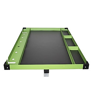 K Tool International 75108 Adjustable Tear Down Work Table with Drawer for Garages, Repair Shops, and DIY, Portable, (4) 2" Swivel Casters, 200 Pound Capacity, Rubber Corners, Heavy Duty Steel, Green