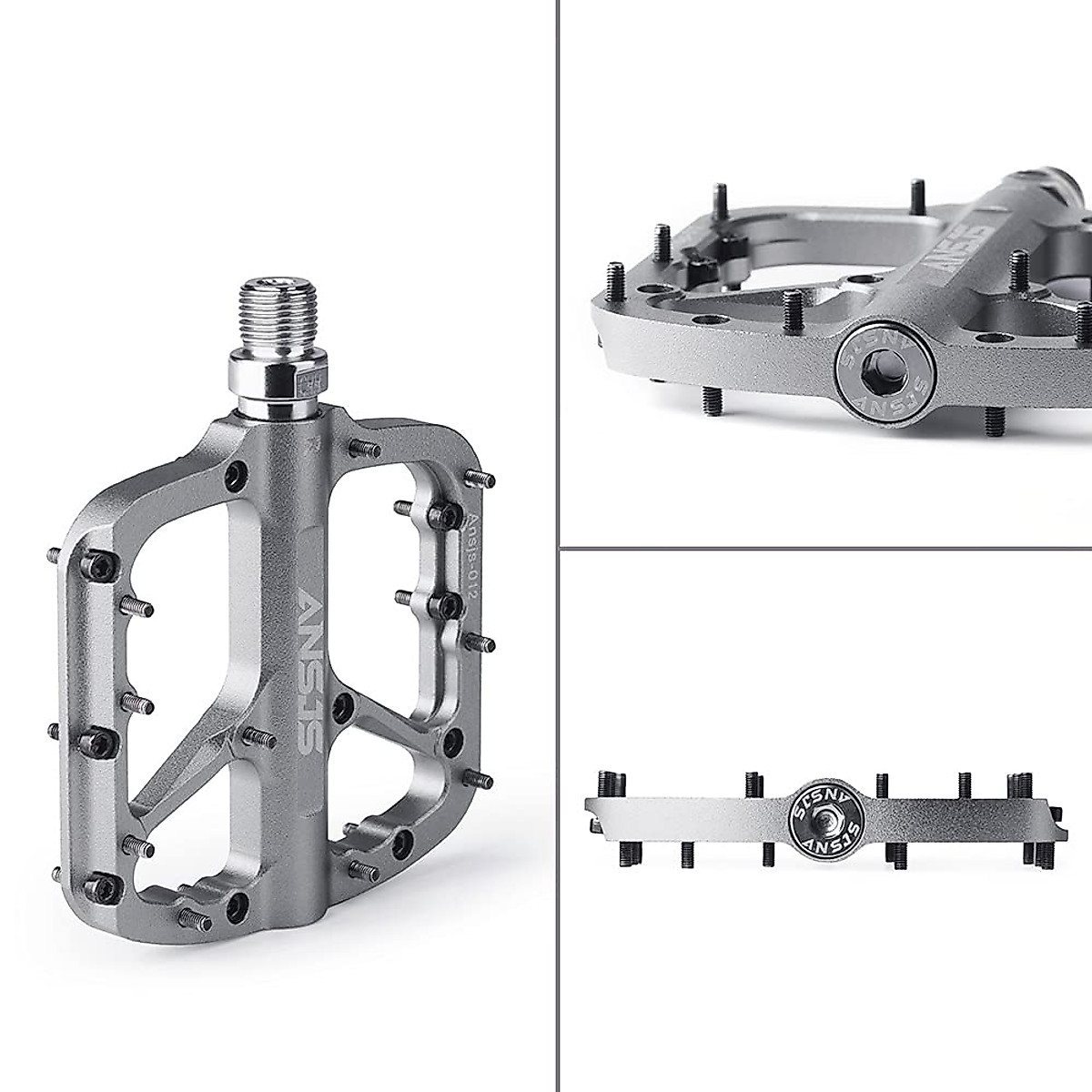 ANSJS Mountain Bike Pedals MTB Pedals Bicycle Flat Pedals Aluminum 9/16" Sealed Bearing Lightweight Platform for Road Mountain BMX MTB Bike…