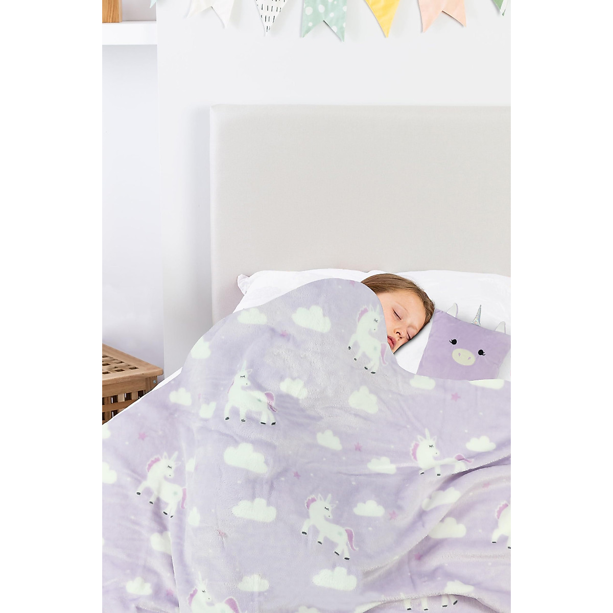 VigorSpring 3-in-1 Kids Travel Pillow Blanket Set, Snuggle Pillow in 12"X15", Plush Throw Blanket for Kids in 40"X60",Filled Throw Pillow, Machine-Washable,Great Gift (Lilac)