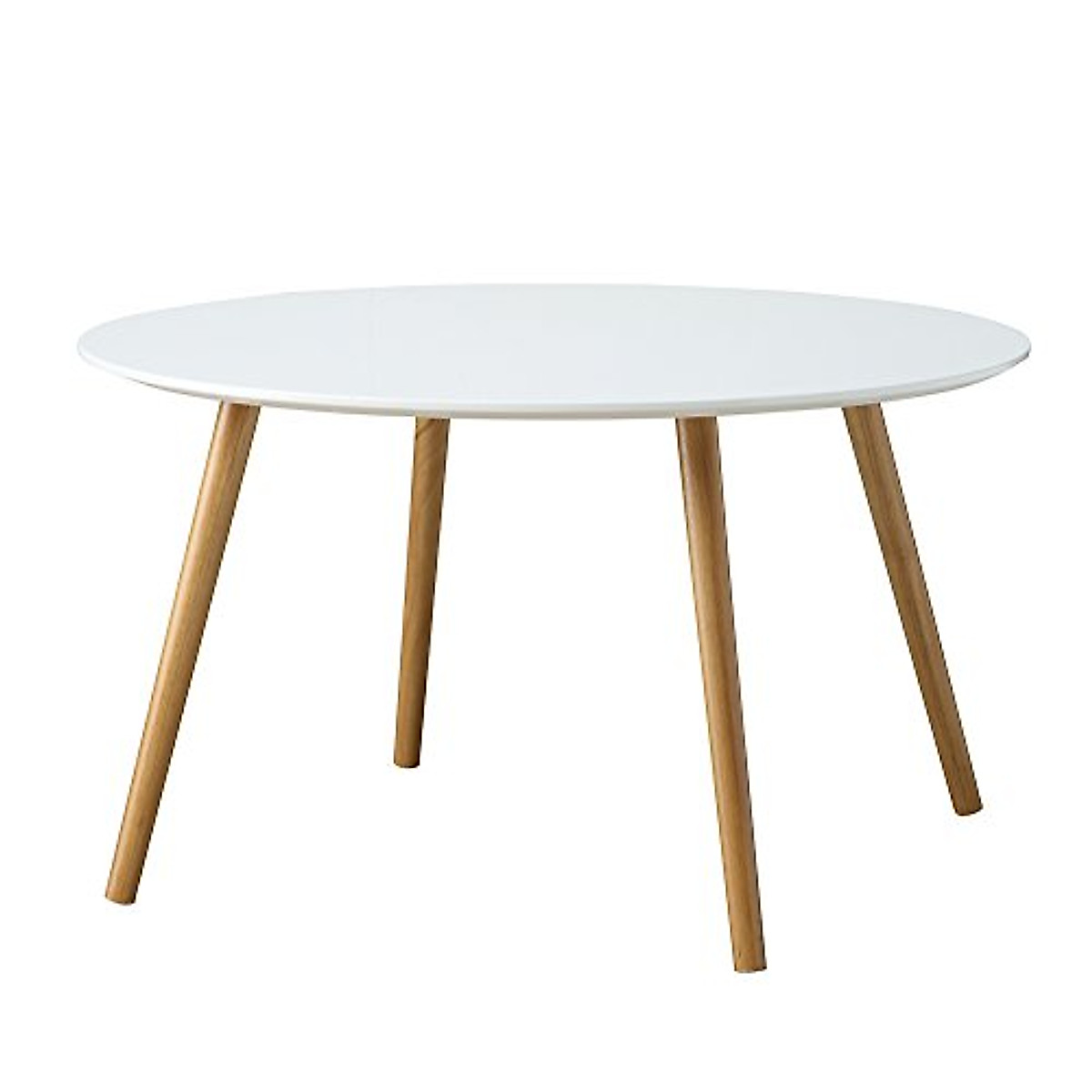 Convenience Concepts Oslo Round Coffee Table, Glossy White