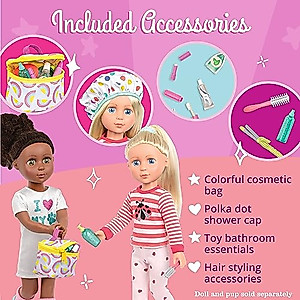 Glitter Girls – Travel Bag & Styling Set – Handbag, 2 Hair Elastics, and Fun Toiletries – 14-inch Doll Accessories for Kids Ages 3 and Up – Children’s Toys