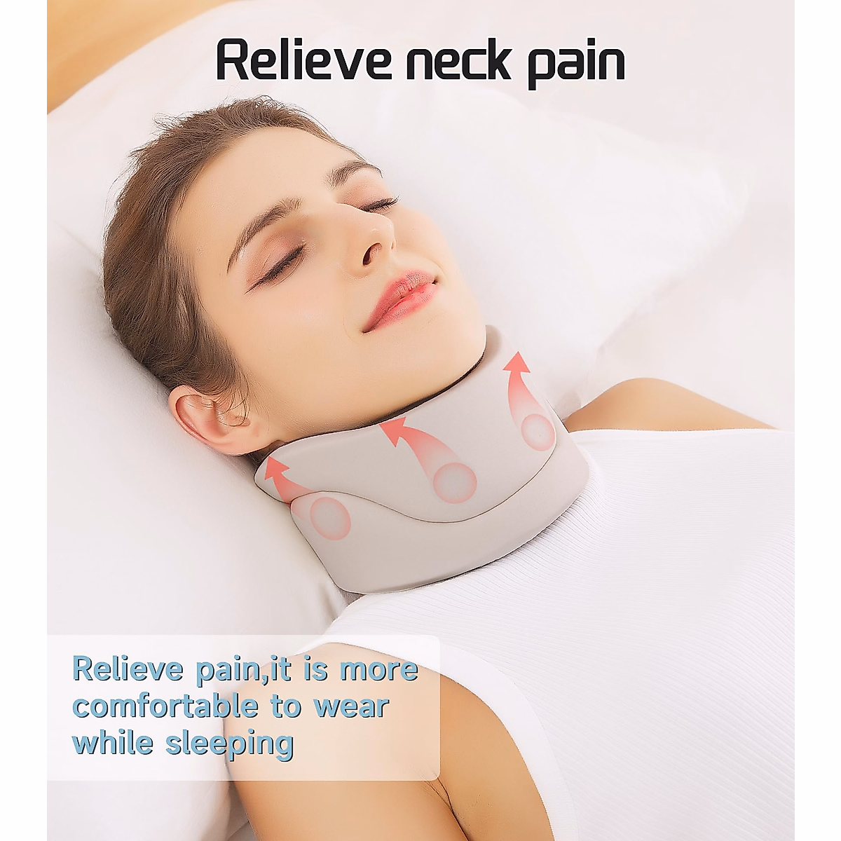 Neck Brace for Neck Pain and Support for Women,Men-Cervical Collar-Vertebrae Whiplash Wrap for Posture,Sleeping-Spinal Support and Spine Pressure-Soft Neck Brace for Pinched Nerve (Large(14-18 Inch))