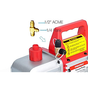 Kozyvacu Mini Split/HVAC/AUTO AC Repair Complete Tool Kit - Includes 1-Stage 4.5 CFM Vacuum Pump, Manifold Gauge Set, Hoses and Accessories, Perfect for AC Recovery and R134a Refrigeration(TA450F)