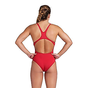 Arena Women's Standard Team Swimsuit Swim Pro Solid Fl, Red-White, 22