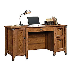 Sauder Carson Forge Computer Desk, Washington Cherry finish