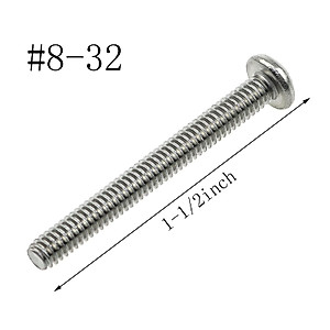 MEETOOT 35pcs #8-32 x 1-1/2inches Machine Screws Cross Recessed Pan Head Machine Screws Phillips Screws for Cabinet Drawer Knob Pull Handles