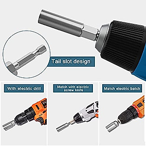 (2 Pack 2 Size 12mm,19mm) hex shank nut driver power wing nut drill bit socket tool drive kit, slotted wing nut drill sleeve wrench wrench kit, panel nut screw eye C-shaped hook bolt