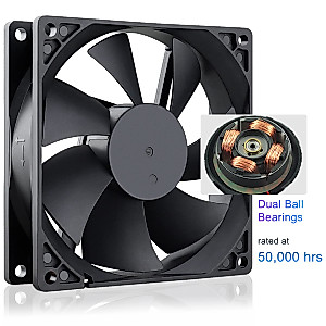 GDSTIME 92mm x 92mm x 25mm 12V Dual Ball Bearings Brushless Cooling Fan