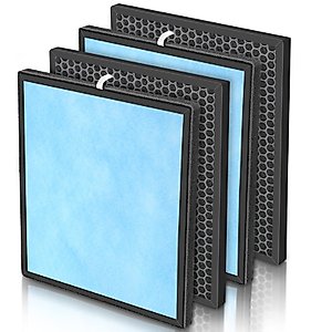 2 Pack Filter Replacements for HSP001 Smart True HEPA Air Purifier, 4 Stage Filtration of Fine Pre-Filter, Activated Carbon, Cold Catalyst and H13 True HEPA Filter