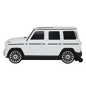 Best Ride On Cars Mercedes G-Class Suitcase Ride On Push Car, Carry-On Luggage for Travel, Realistic Car Look, Inbuilt Storage Space, Compact Size, for Kids Aged 2-6 Years, Large, White