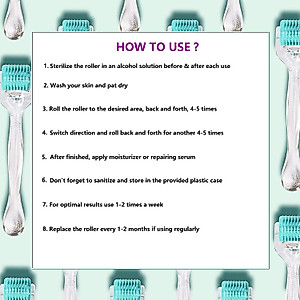 Angel Kiss Derma Roller REAL NEEDLE Advanced Version5 for Face Body Beard - 192 Individual Titanium Micro Needles 0.3mm Microneedling Roller Includes Storage Case