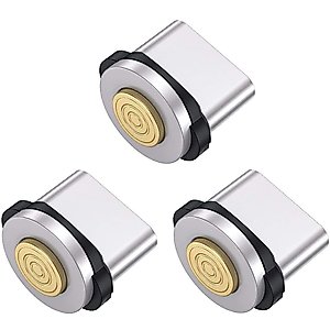 A.S Gen2 Magnetic Connector Tips Head for Type C Android Devices (3 Pack), Magnetic Phone Cable Adapter for Samsung Galaxy S8 S8 Plus, Google Pixel/Pixel XL, Nexus 6P/5X, OnePlus