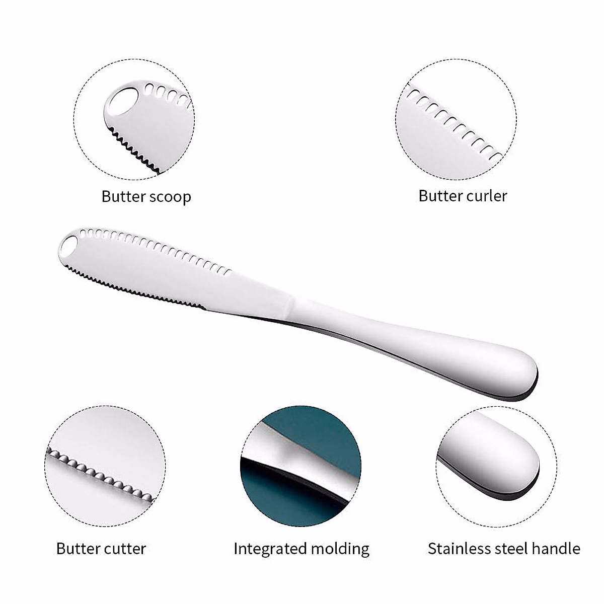 LINKMALL Stainless Steel Butter Spreader Knife, Butter knife for Spreads Butter Cheese and Condiments - Set of 2