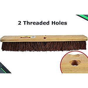 Bristles 4224 24” Push Broom Head for Indoor and Outdoor, Commercial Or Residential Use with Stiff Bristles for Heavy-Duty Work On Concrete, Patio, Garage, Stone Or Any Heavy Duty Cleaning