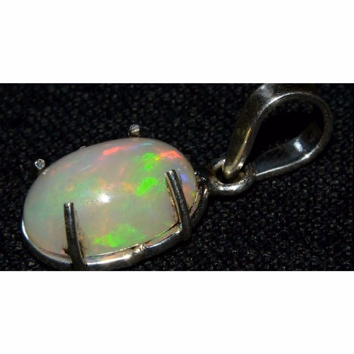 925 Sterling Silver Natural Oval Ethiopian Fire Opal Pendant October Birthday Gift Multi Color 17 inch